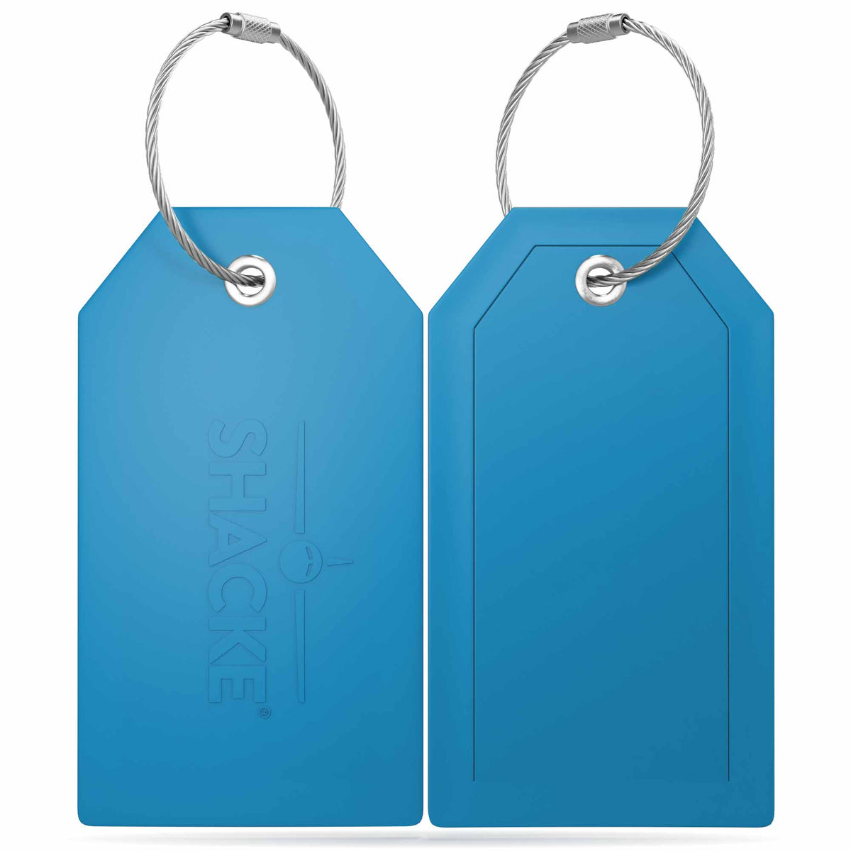 Shacke Luggage Tags with Full Back Privacy Cover w/Steel Loops - Set o ...